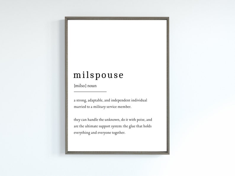 Printable Art Military Spouse Definition Print Wall Art - Etsy