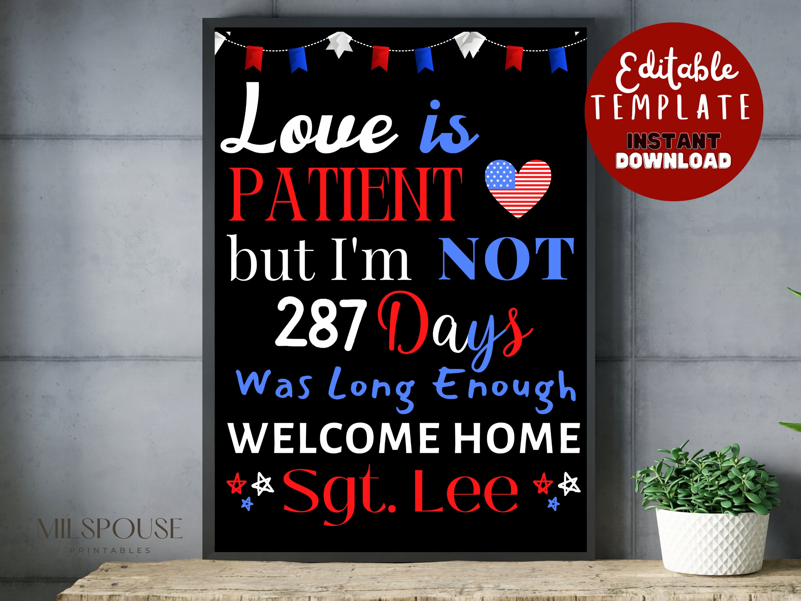 Editable Military Welcome Home Sign Back From Deployment Printable ...
