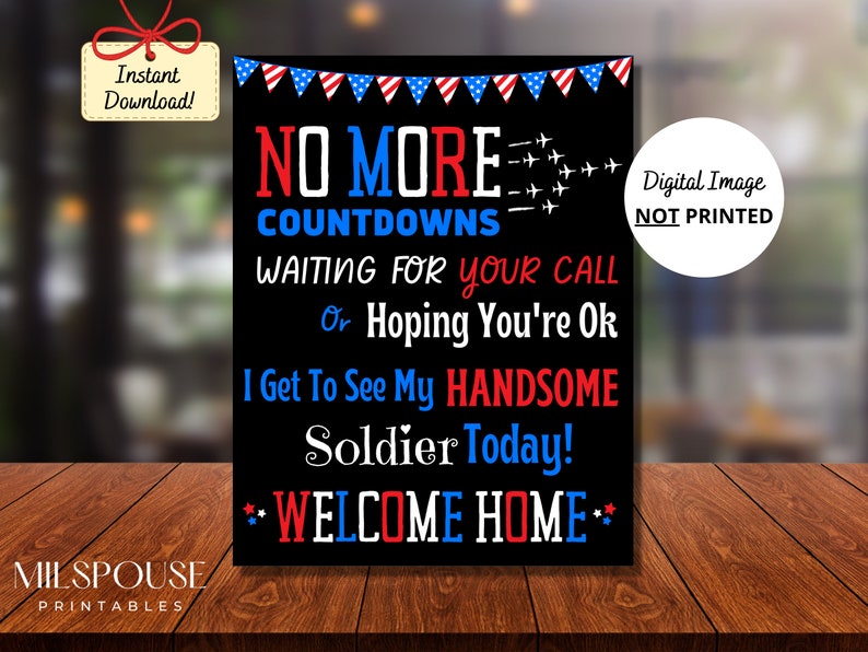 Instant Download Printable Homecoming Military Sign Home - Etsy