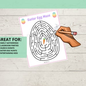 Easter Egg Maze, Kids Printable Activity, Instant Download, Family Fun ...