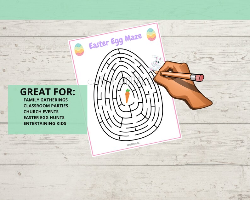 Easter Egg Maze, Kids Printable Activity, Instant Download, Family Fun ...