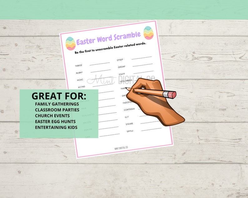 Easter Word Scramble, Kids Activity, Family Fun Games, Classroom ...