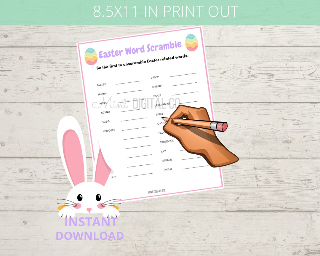 Easter Word Scramble, Kids Activity, Family Fun Games, Classroom ...