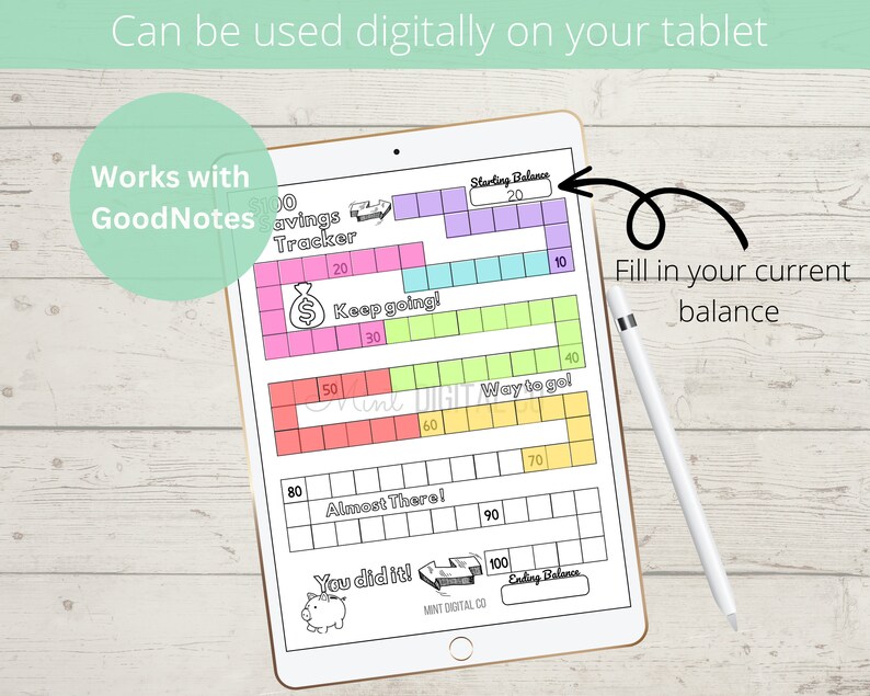 Kids Savings Tracker, One Hundred Dollars, Coloring Page, Instant Pdf ...