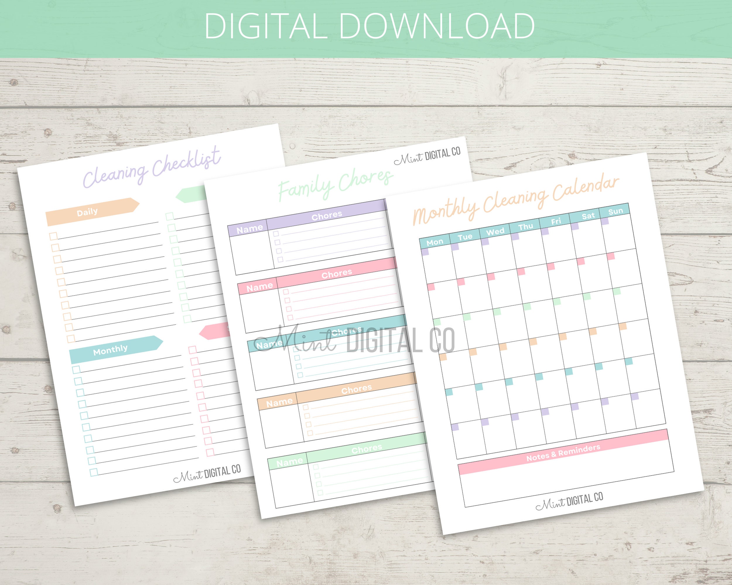 Spring Cleaning Checklist, Printable, Goodnotes, House Cleaning, Family ...