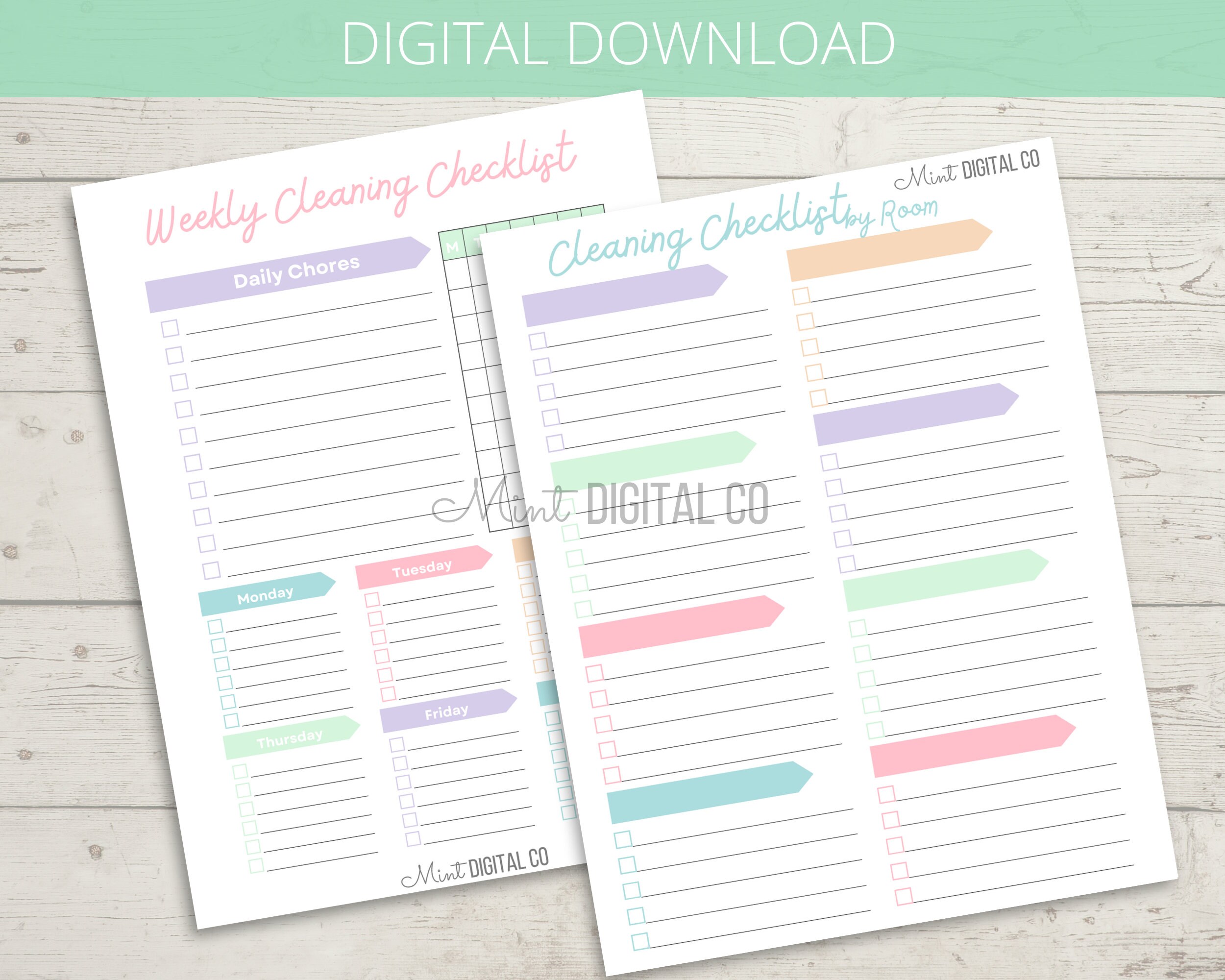 Spring Cleaning Checklist, Printable, Goodnotes, House Cleaning, Family ...