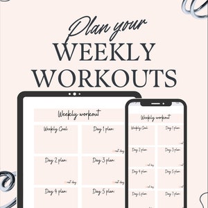Weekly Workout Tracker, Weekly Workout Log, Exercise Tracker, Exercise Goals, Program Tracker - Etsy