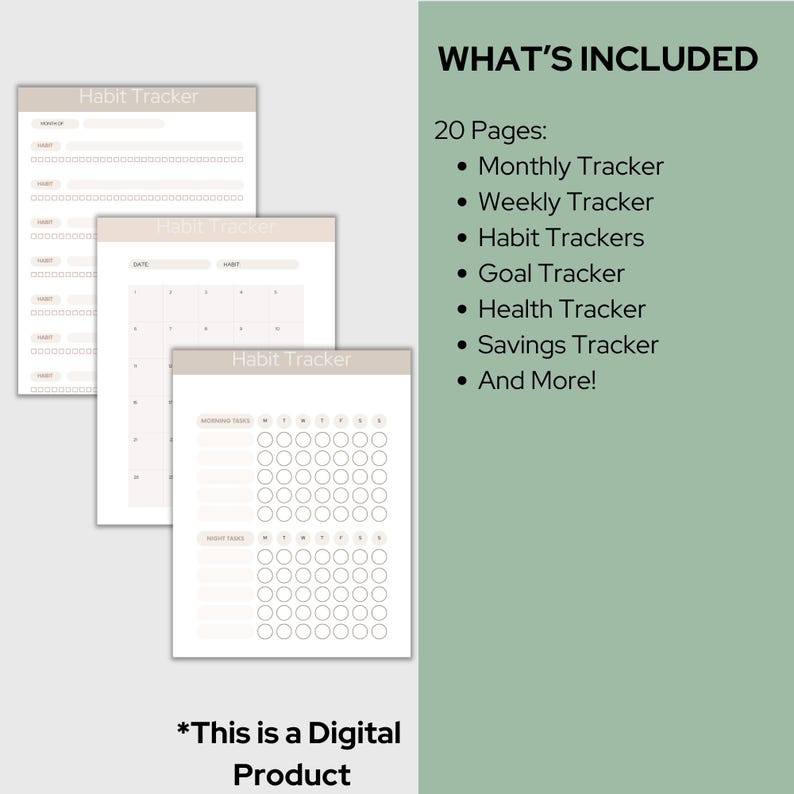Habit Tracking Kit: 15 Plus Habit Tracking Printable Pages - Etsy