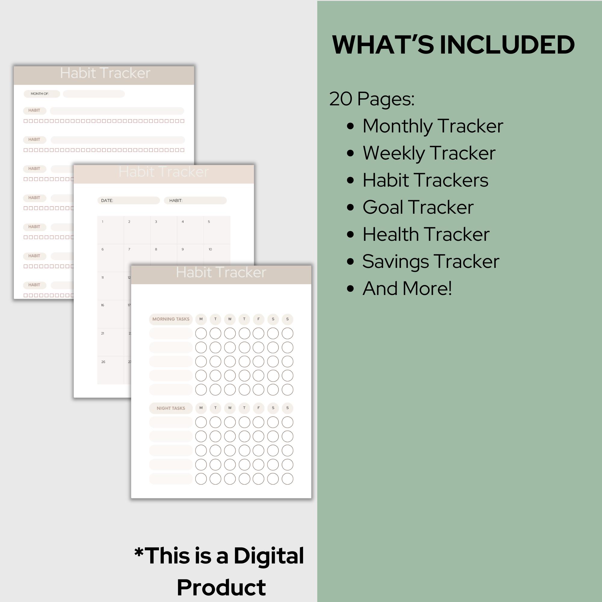 Habit Tracking Kit: 15 Plus Habit Tracking Printable Pages - Etsy