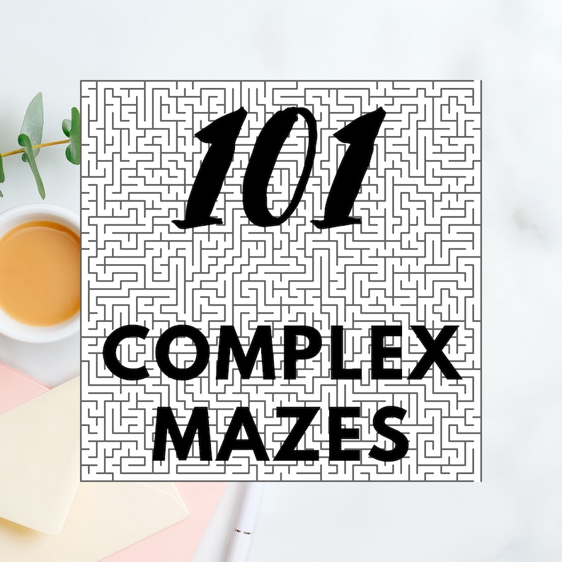101 Complex and Unique Printable Mazes With Solution Pages. Perfect for ...