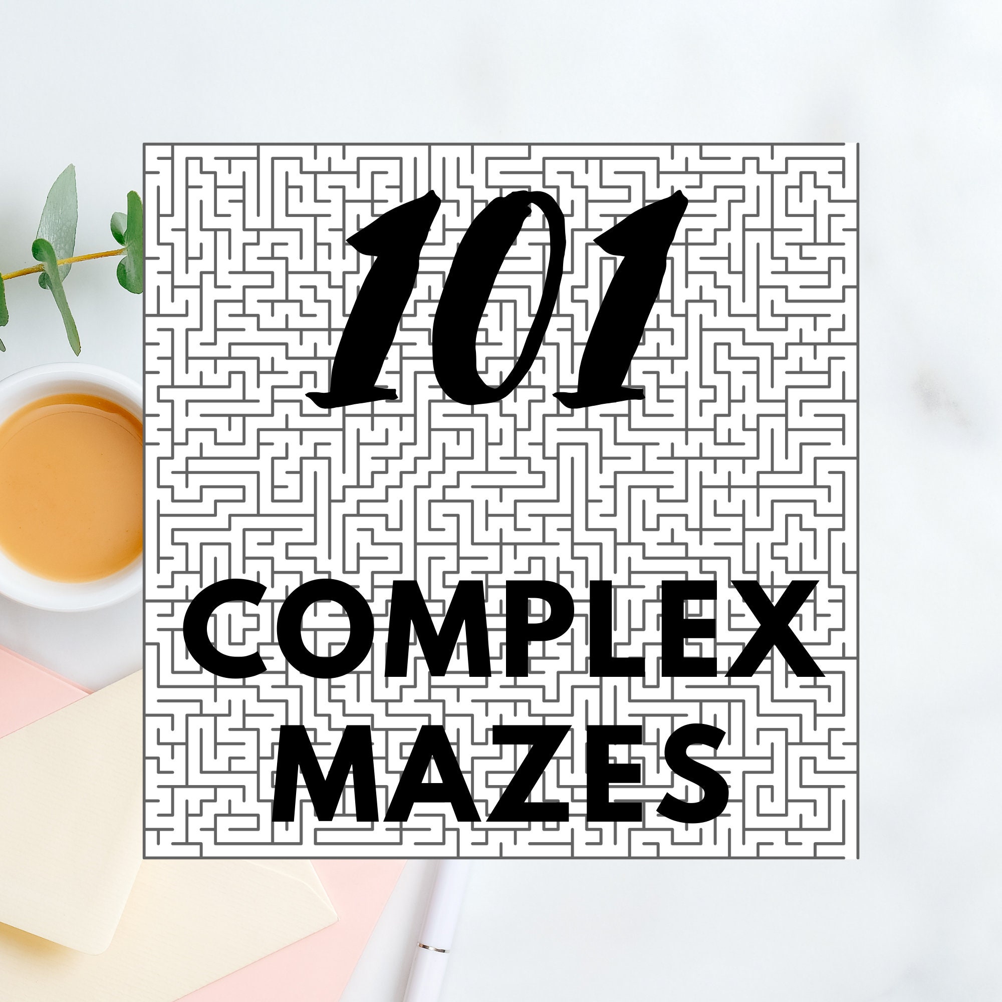 101 Complex and Unique Printable Mazes With Solution Pages. Perfect for ...