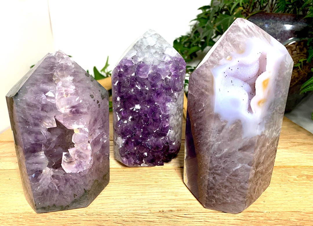 Amethyst Geode Towers Druzy Geode Tower, Chunky Amethyst, Purple ...