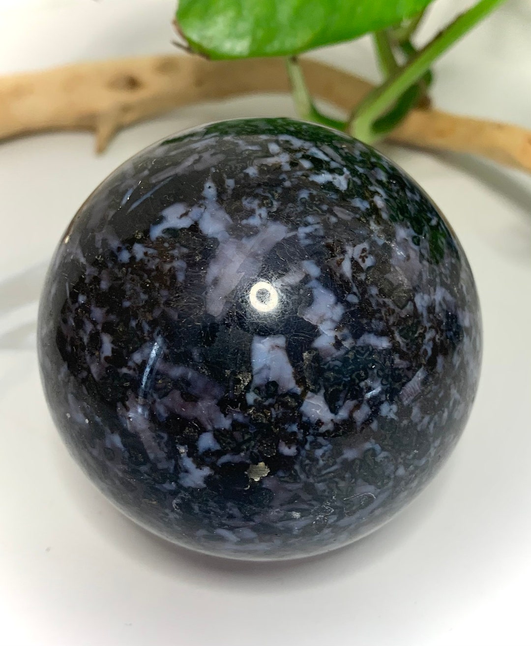 Indigo Gabbro Spheres Merlinite, Crystal Sphere With Stand - Etsy
