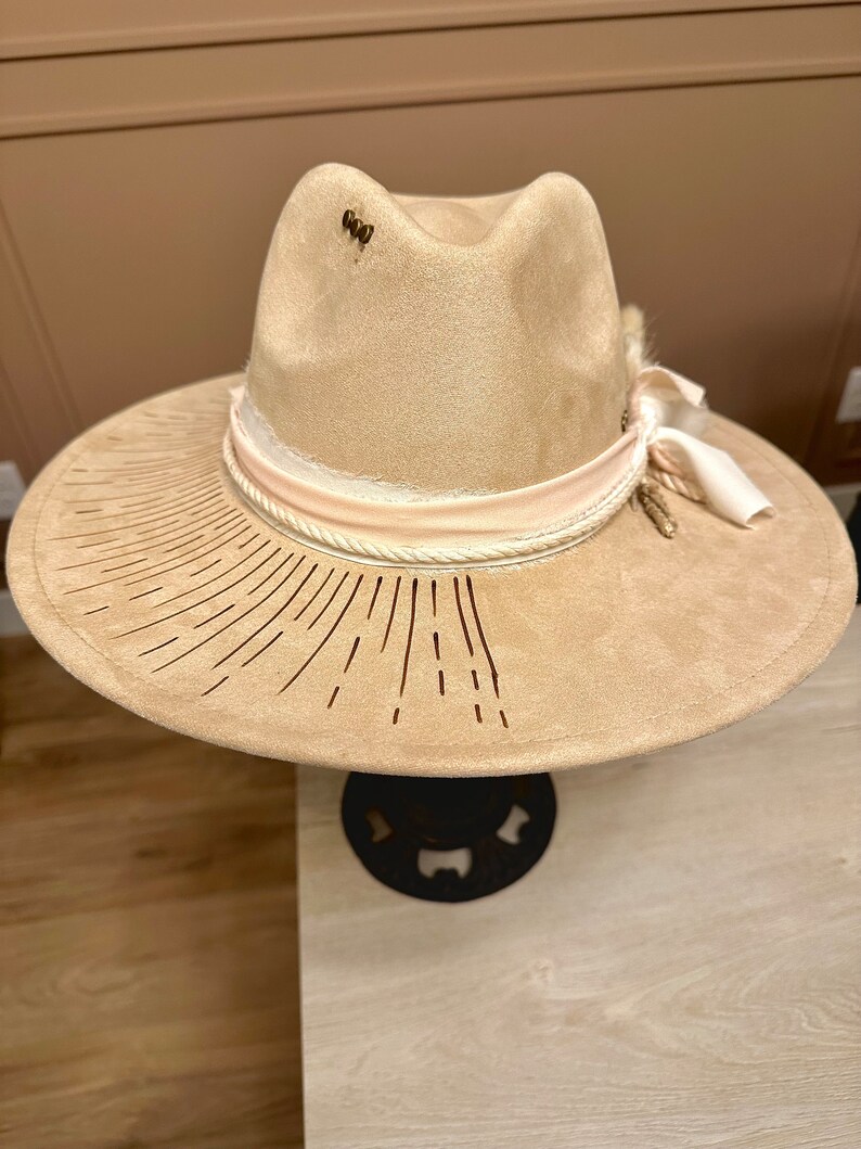 HELL ON HEELS Custom Western Boho Hat Wide Brim Hat Custom Hat Concert ...