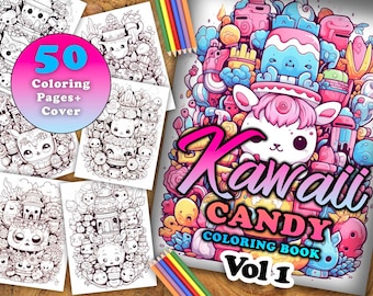 Kawaii Coloring Pages 50 Pages Cute Coloring Pages for Kids and Adults ...