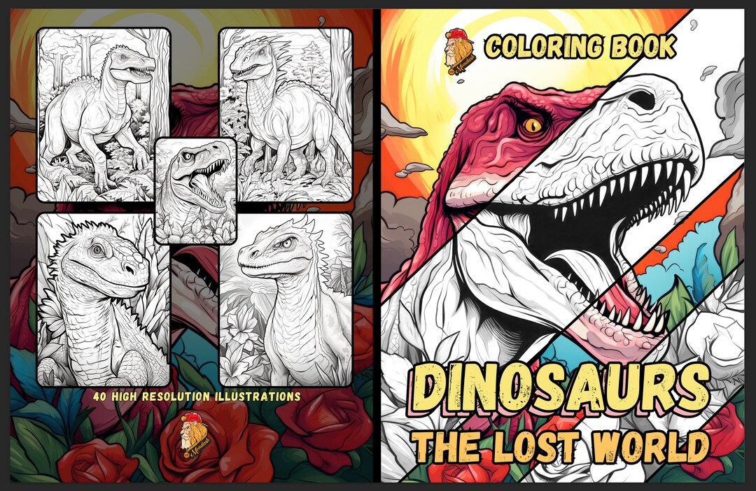 Dinosaurs the Lost World Premium Coloring Book (limited Edition) - Etsy