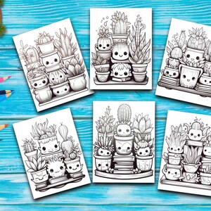 Kawaii Cactus Vol 2 Coloring Pages | 50 Pages | Cute Coloring Pages ...