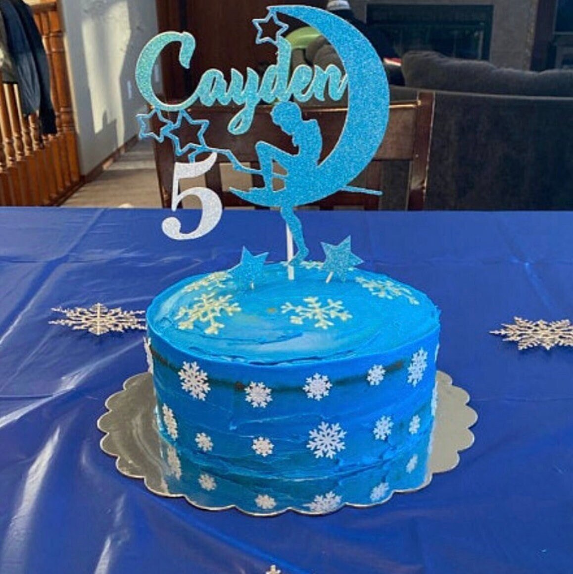 Boy on the Moon & Star Cake Topper | Customize Cake Topper | Birthday ...