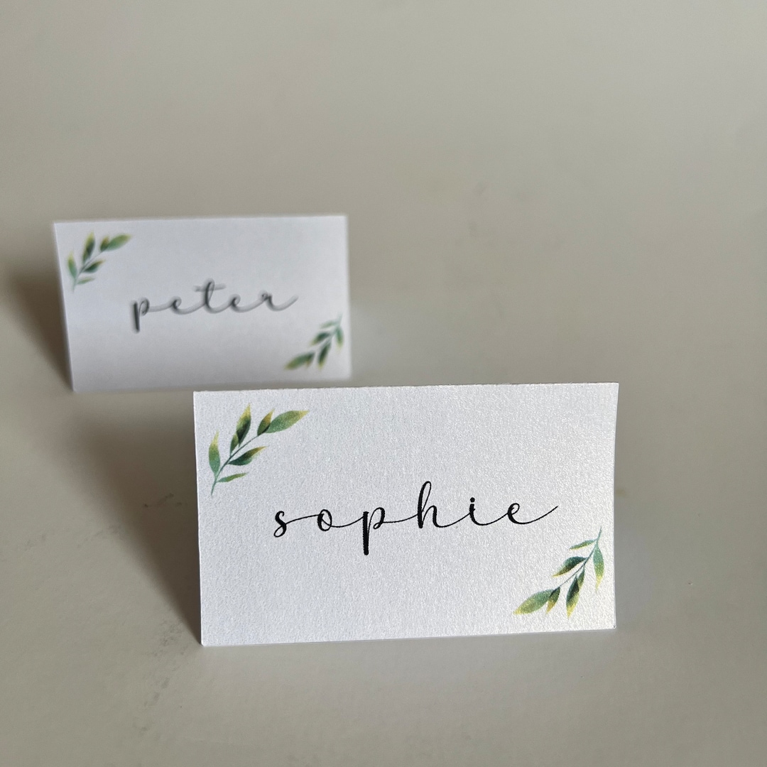 Rustic Wedding/event Place Cards | Leafy Design Placecards - Etsy