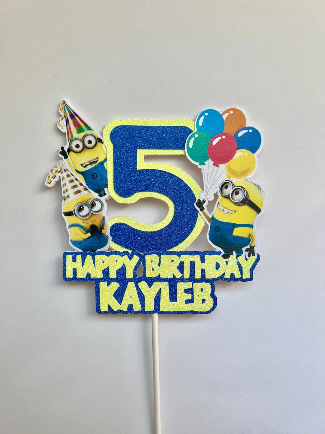 Minions Any Name/age Cake Topper | Theme Cake Topper | Customize Cake ...