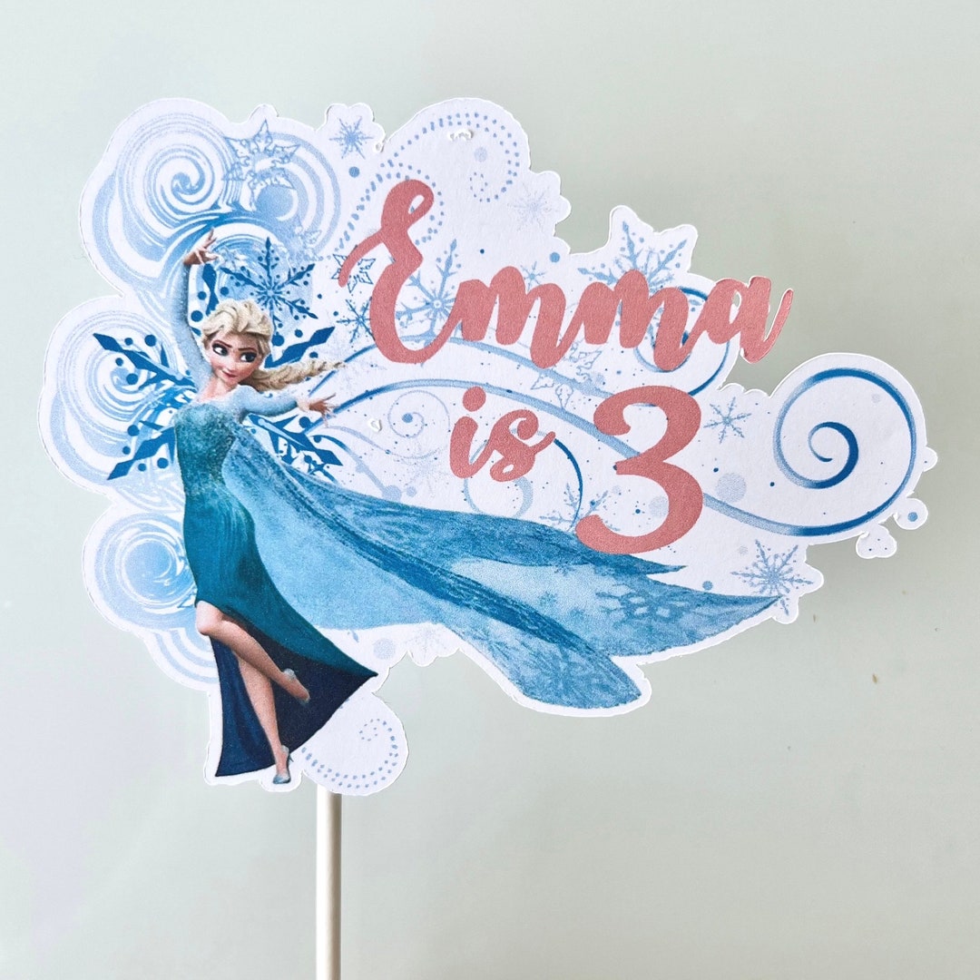 2D FROZEN ELSA SNOW Name & Age Birthday Cake Topper || Birthday Cake ...