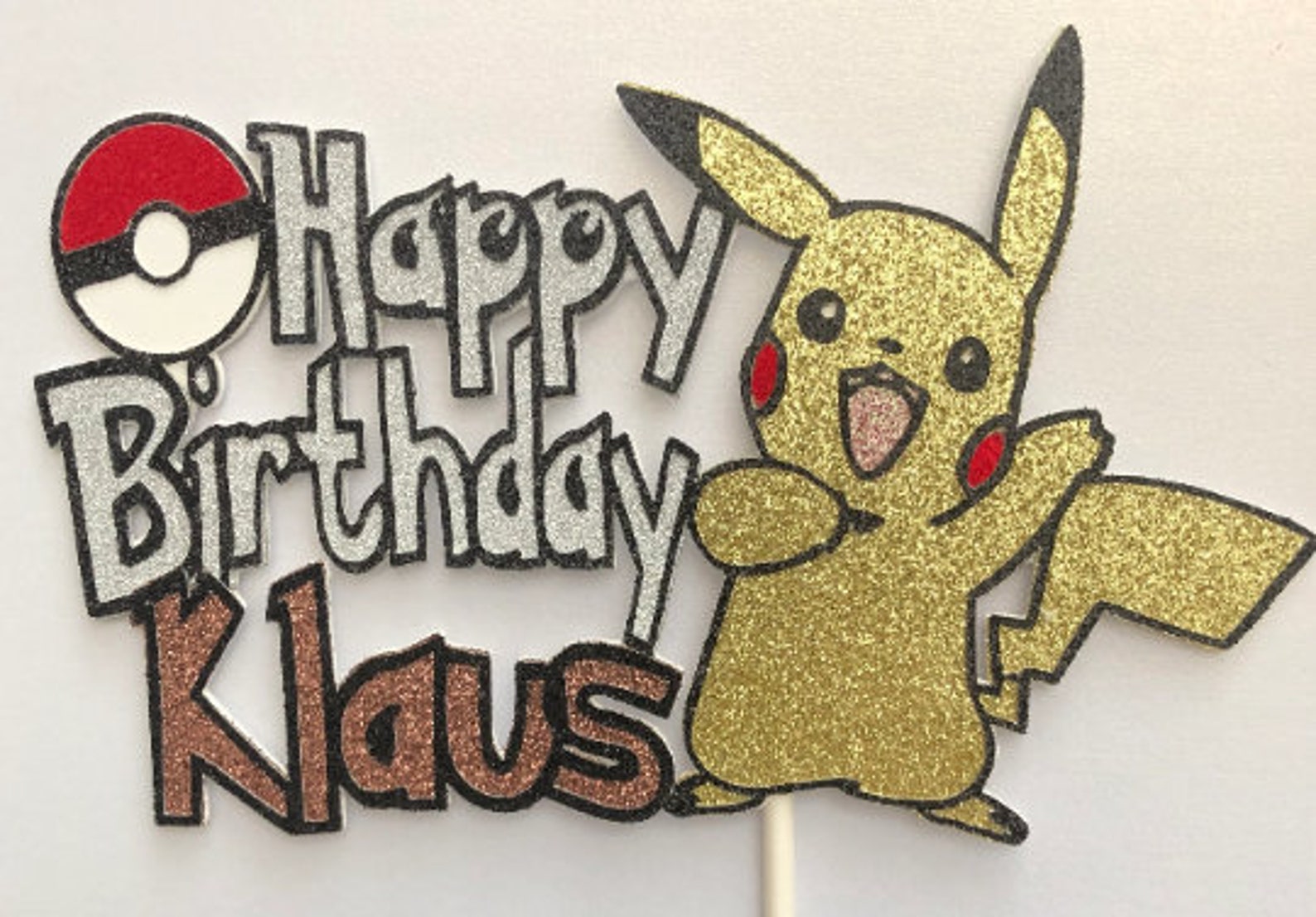 Custom Pikachu Happy Birthday Cake Topper | Birthday Cake Topper ...