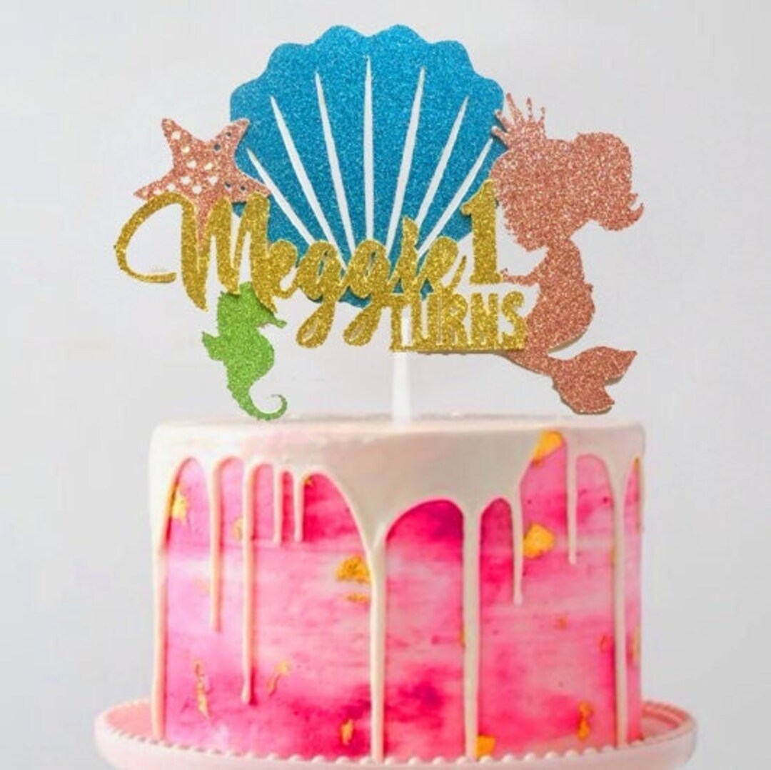 Mermaid Cake Topper || Theme Cake Topper || Customize Cake Topper ...