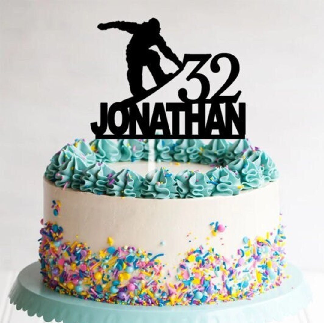 Snowboard Any Name Cake Topper Theme Birthday Cake Topper ANY Name Cake ...