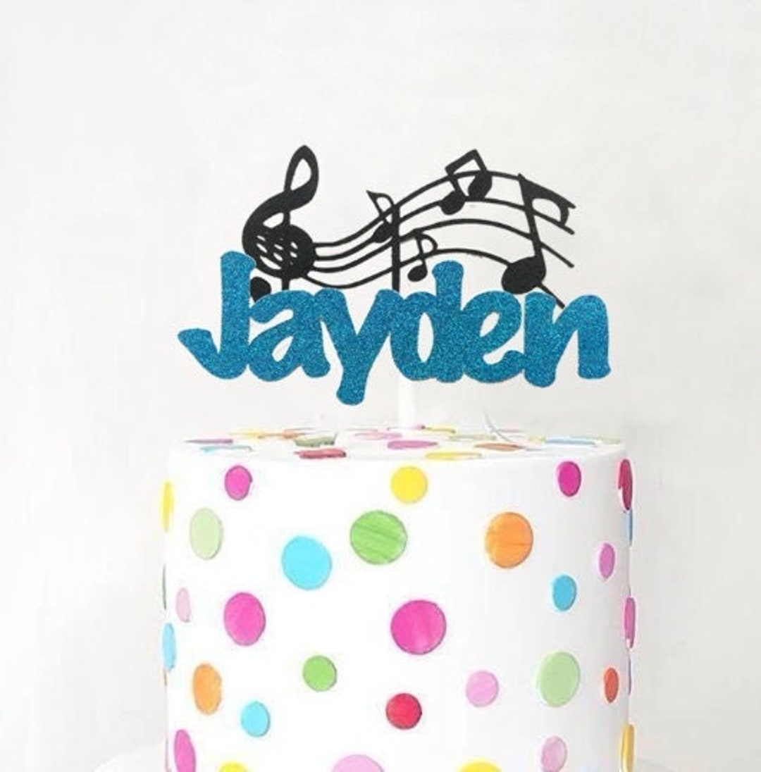 Music & Name Cake Topper || Theme Cake Topper | Customize Cake Topper ...