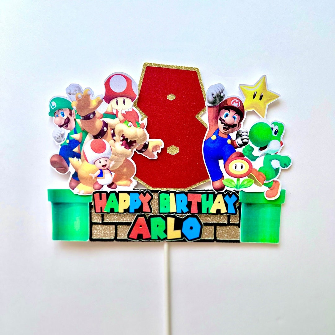 Super Mario Luigi Yoshi Toad Bowser Cake Topper || Mario Cake ...