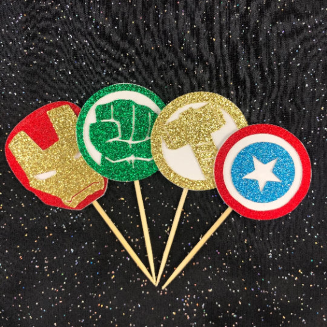 Marvel Avengers Cupcake Topper | Theme Cupcake Topper - Etsy