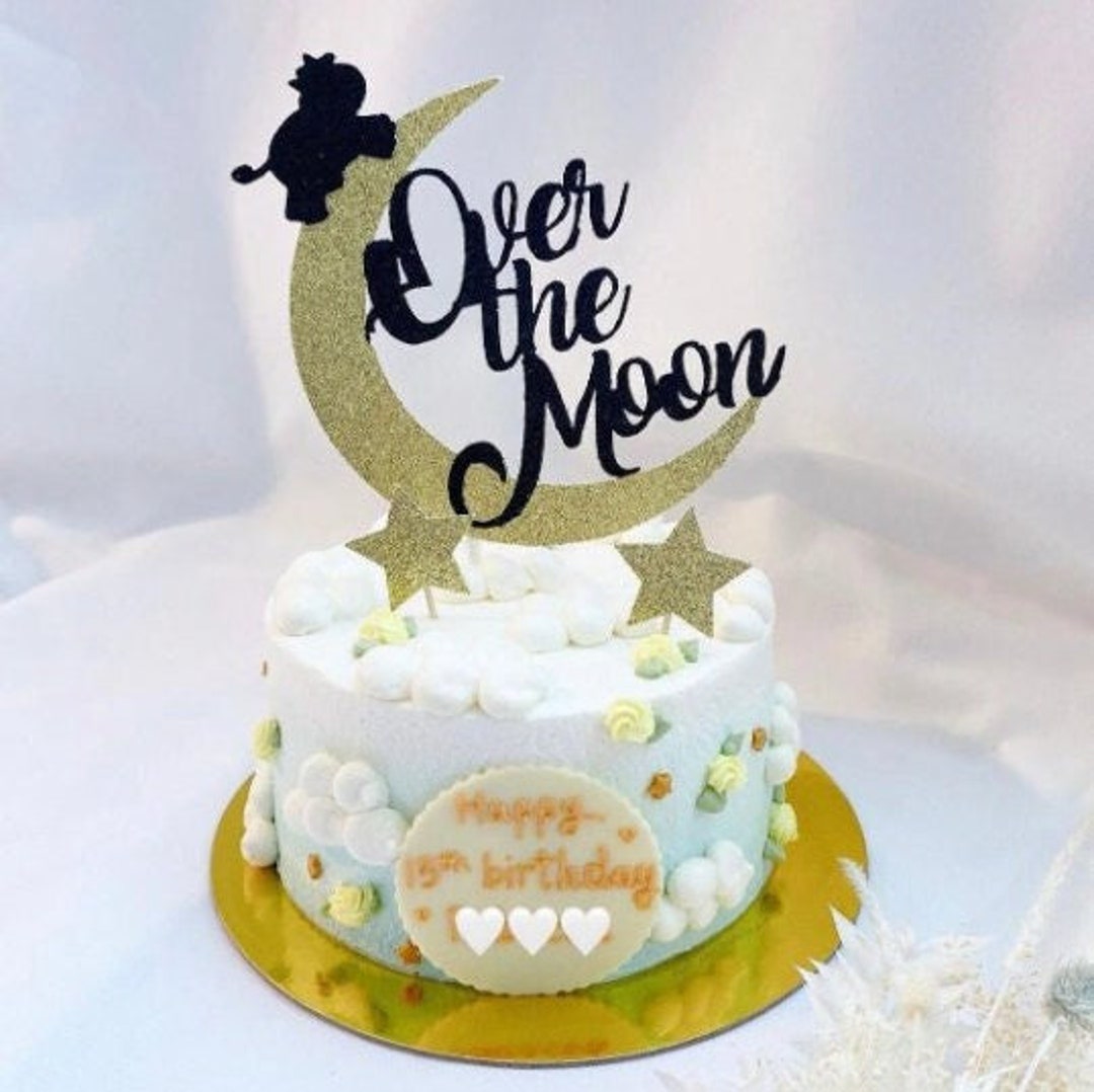 Over the Moon Cake Topper || Theme Cake Topper | Customize Cake Topper ...