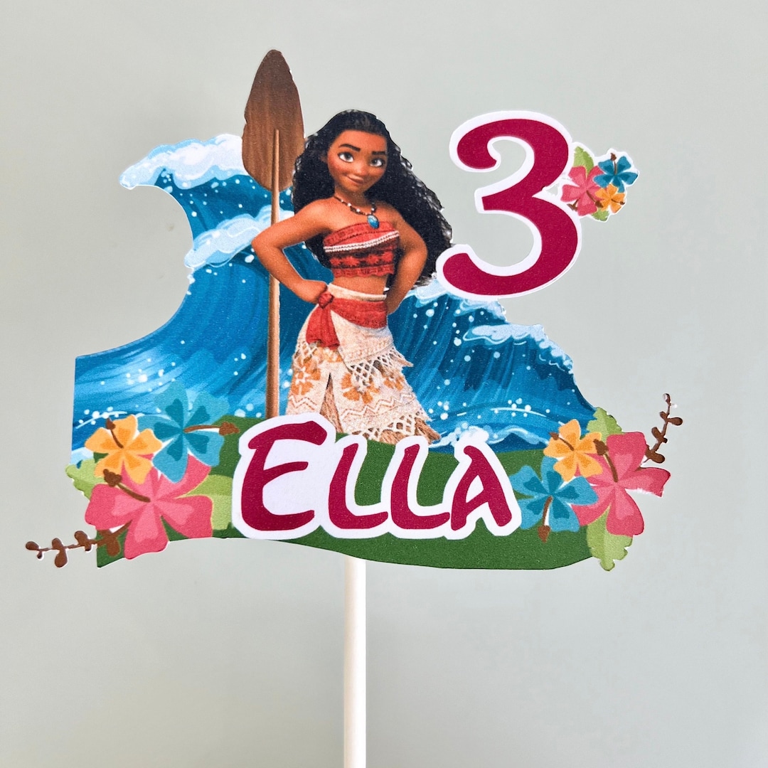 2D Moana Inspired Cake Topper| Moana Cake Topper | Moana Party | Moana ...