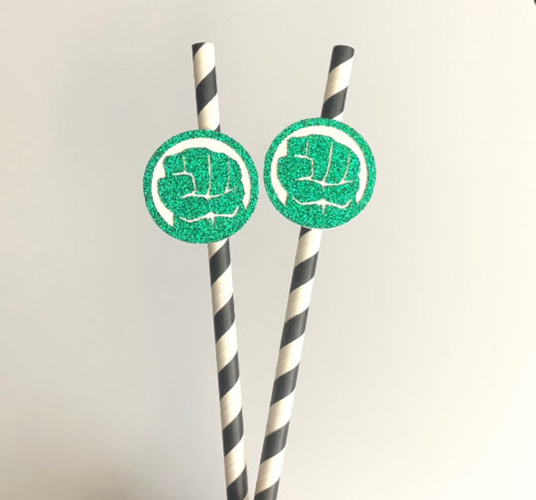 HULK SMASH Environmental Friendly Paper Straws Avenger Theme - Etsy
