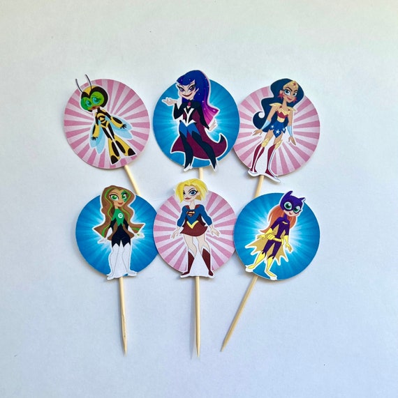 Superhero Girls Team Cupcake Topper Theme Cupcake Topper - Etsy