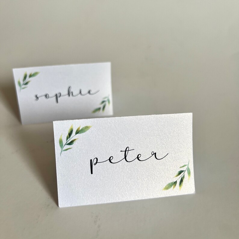 Rustic Wedding/event Place Cards | Leafy Design Placecards - Etsy