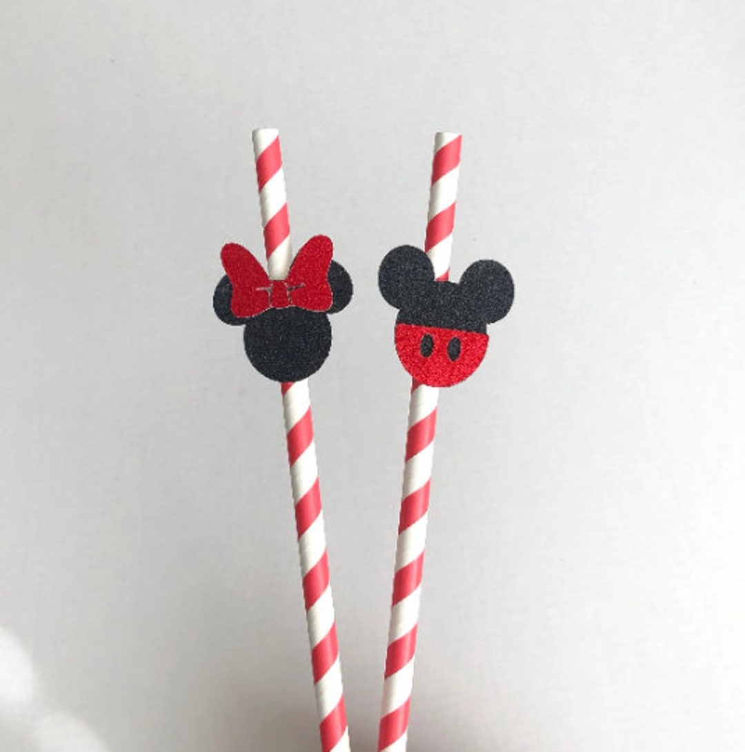 Mickey & Minnie Mouse Paper Straws Mickey Mouse Straws Minnie Mouse ...