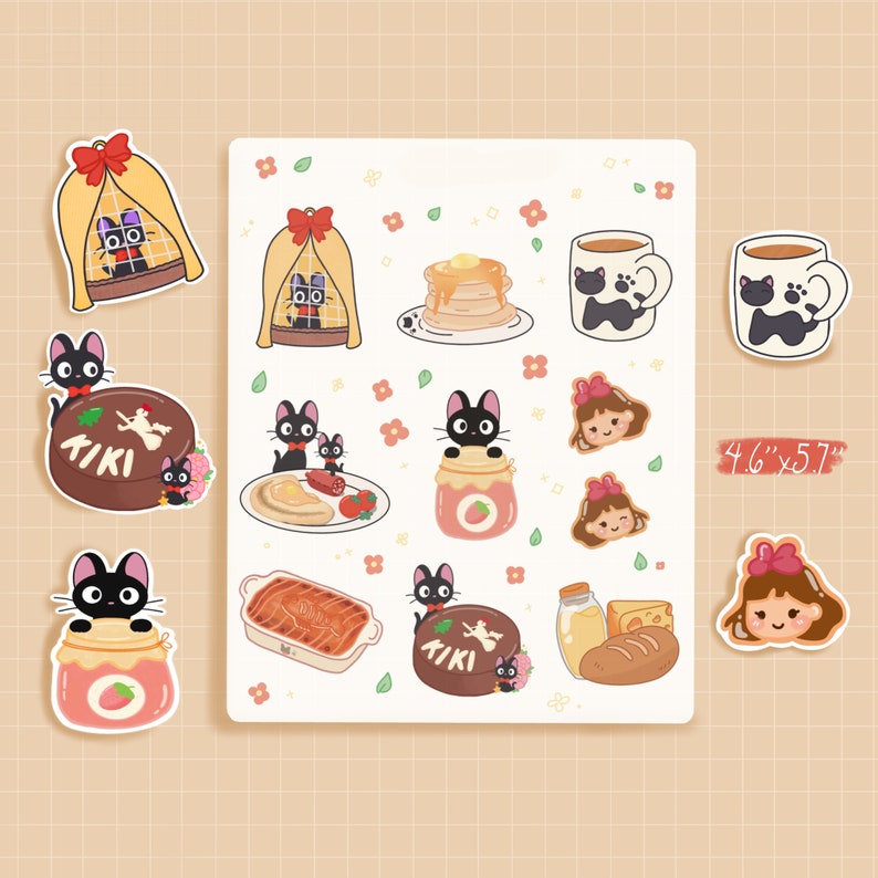 Kawaii Anime Food Theme Sticker Sheet Cute Bullet Journal, Bujo, Cozy ...