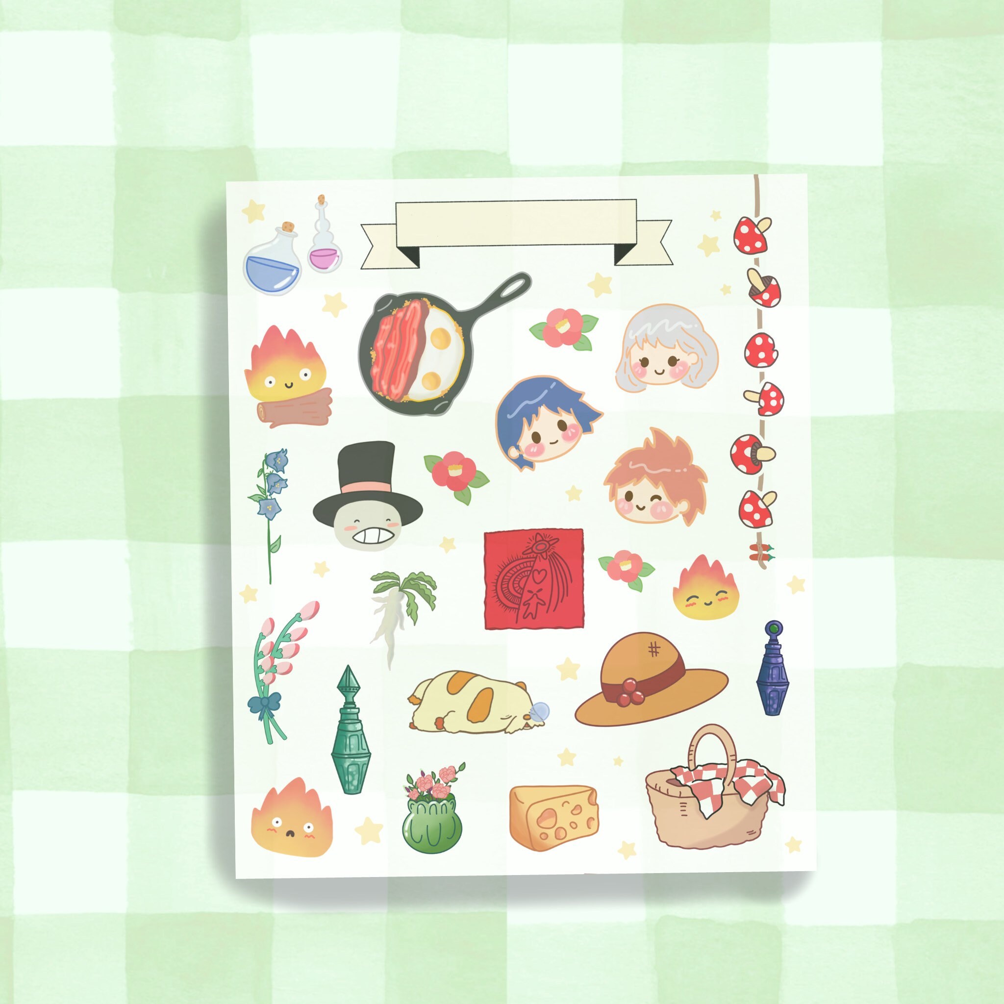 Kawaii Anime Food Theme Sticker Sheet Cute Bullet Journal - Etsy