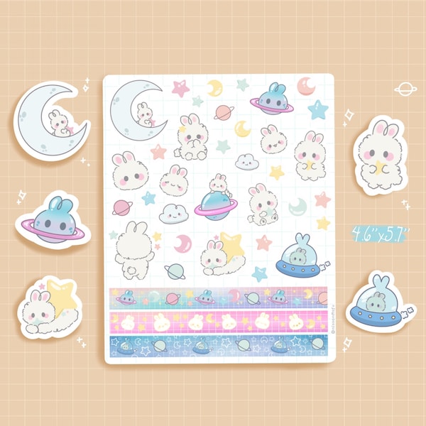 Kawaii Space Sticker - Etsy