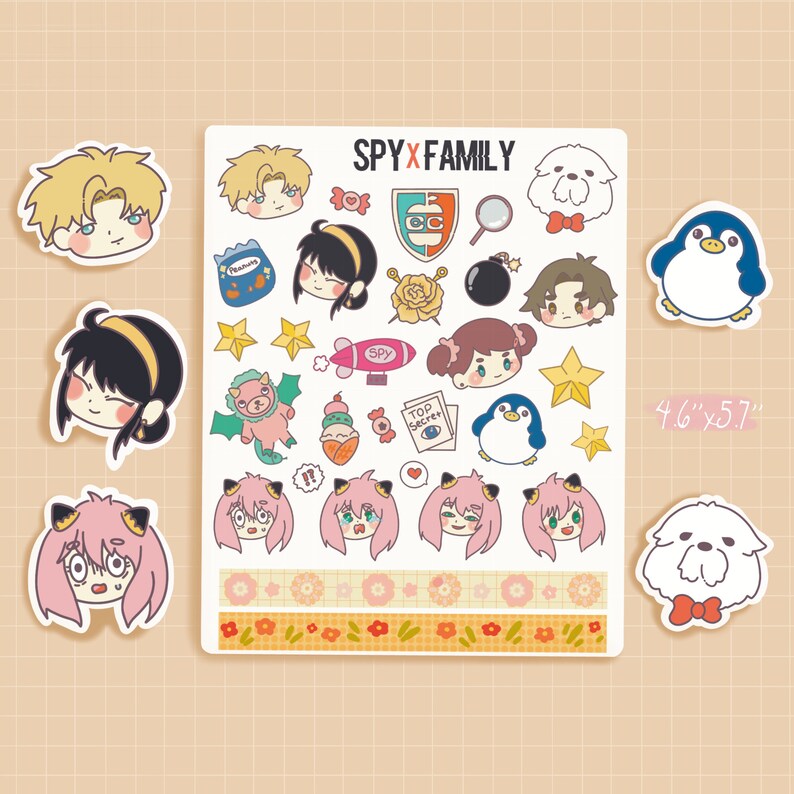 Kawaii Anime Sticker Sheet Fanart Bujo Bullet Journal, Laptop Water ...
