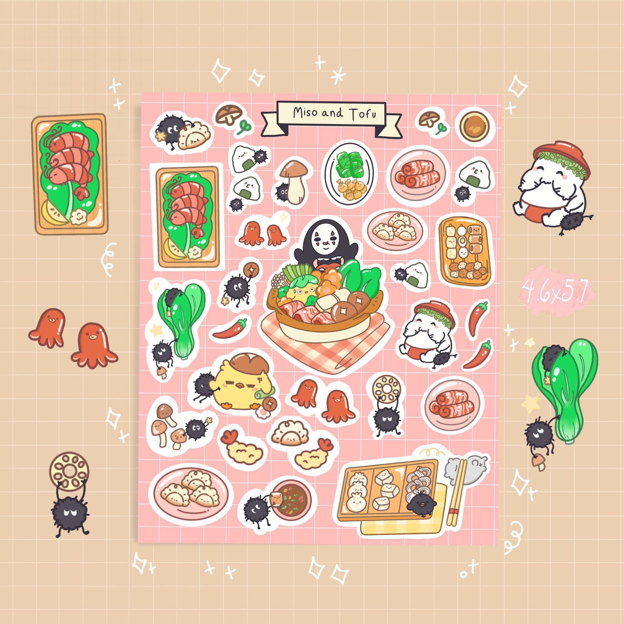 Kawaii Anime Hot Pot Sticker Sheet Bullet Journal Washi - Etsy
