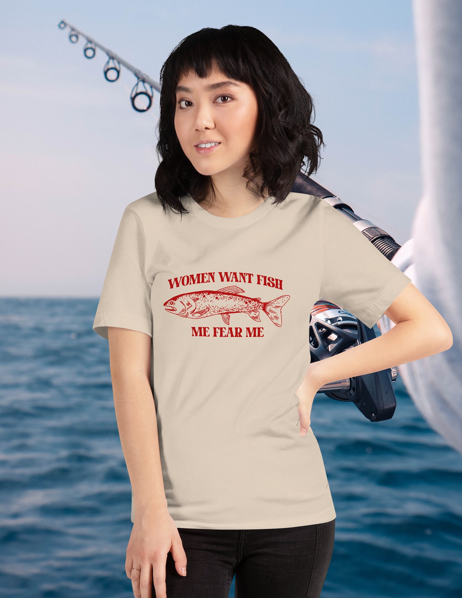 Women Want Fish Me Fear Me Shirt / Women Want Me Fish Fear Me | Funny ...