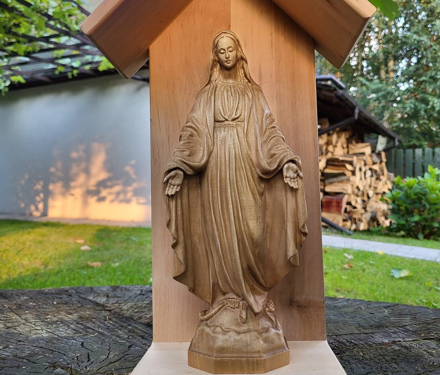 Our Lady Wooden Statue - Etsy
