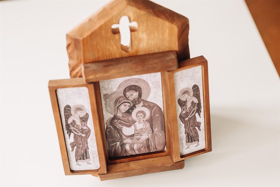 Wooden Catholic Triptych Religious Gifts Wooden Catholic Home Altar Jesus Christ Triptych ...