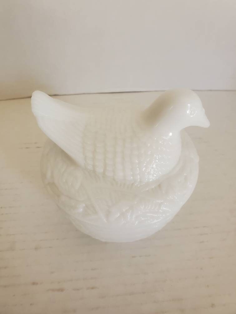 Vintage Avon Milk Glass Laying Chicken Trinket Dish Candy - Etsy