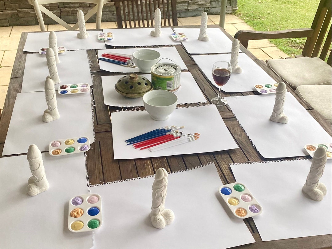 XL Willy Painting Kit Large 6.5 Ceramic Figurine Hen Bachelorette Party ...