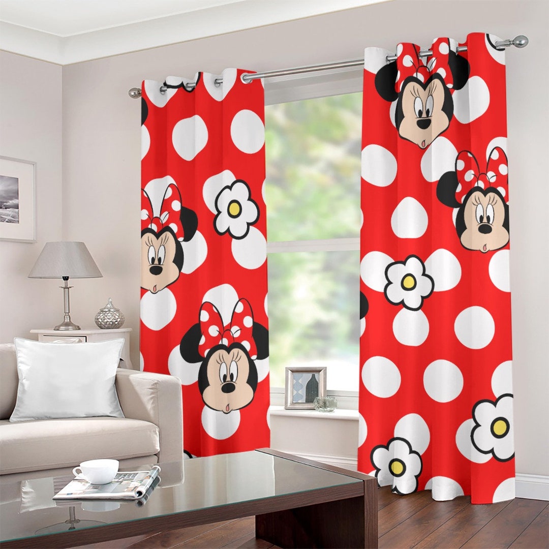 Classic Minnie Mouse Polka Dot Grommet Curtains small Size - Etsy