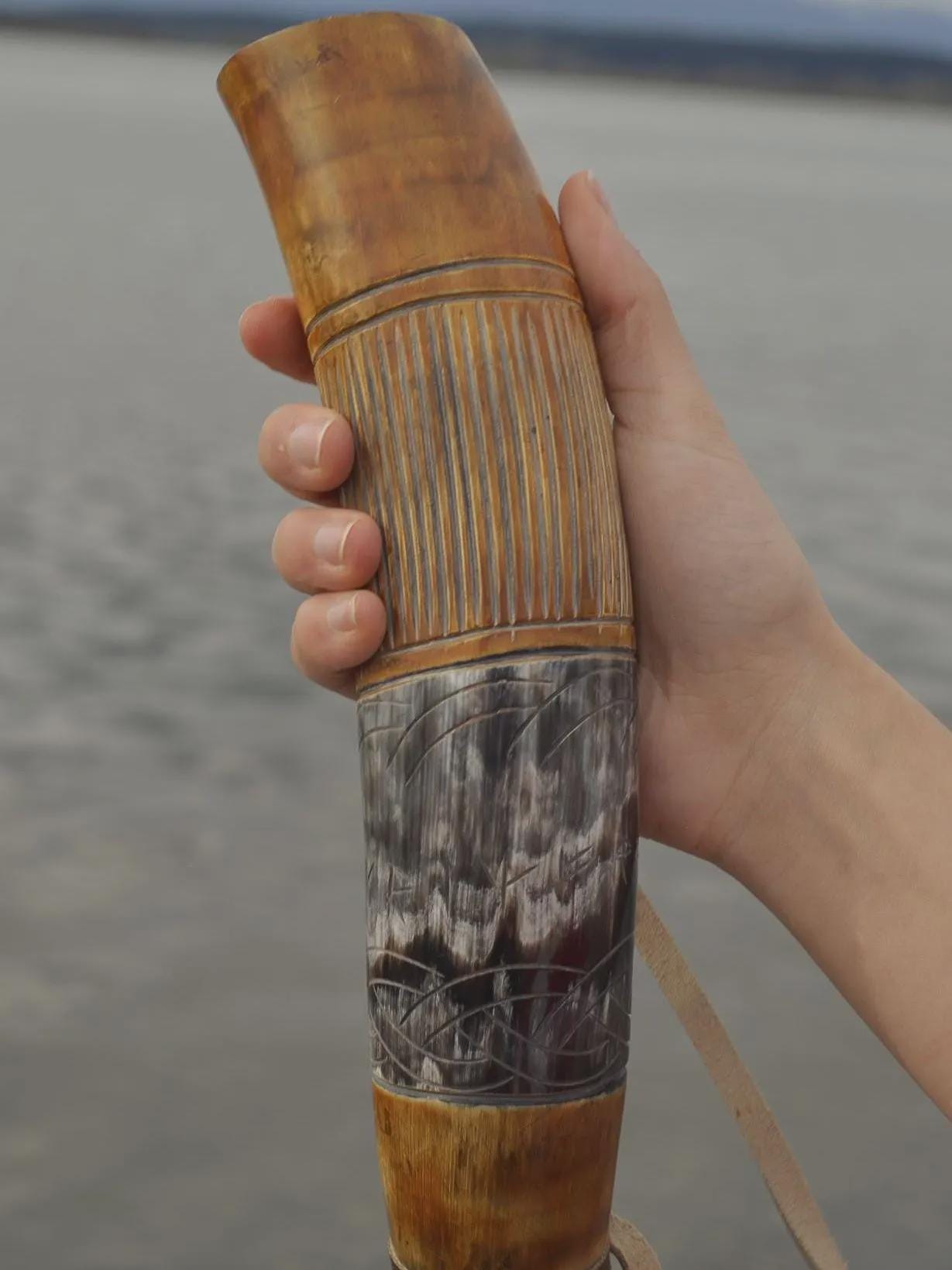Viking Blowing Horn Whistle | Hand-carved Ox Horn – Norse Pagan ...