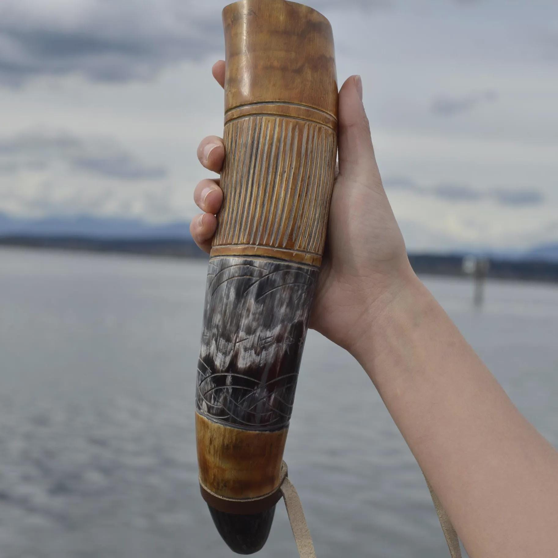 Viking Blowing Horn Whistle | Hand-carved Ox Horn – Norse Pagan ...